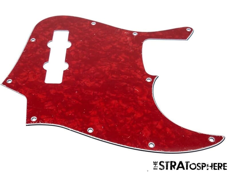 * NEW Red Pearloid PICKGUARD for Fender Jazz Bass 3 Ply | Reverb