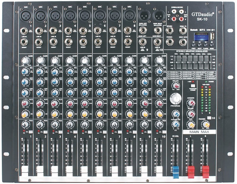 10-Channel 1000 Watt Powered Mixer w/ Effects, USB & Blue | Reverb