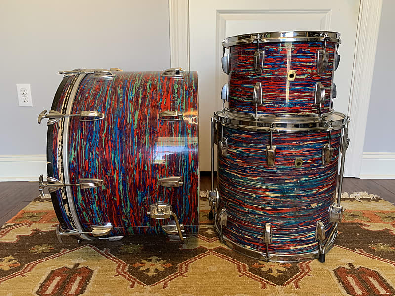Ludwig Drum Set 60s Psychedelic Red | Reverb