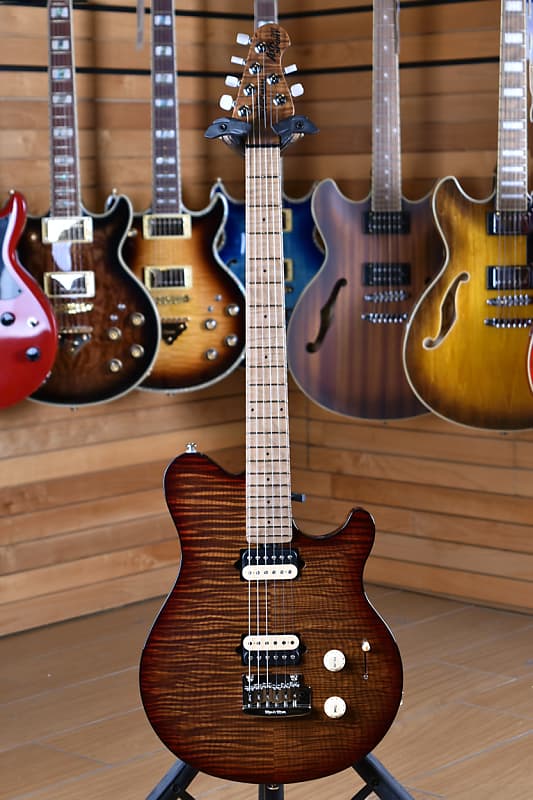 Music Man Axis Super Sport Roasted Amber Flame | Reverb