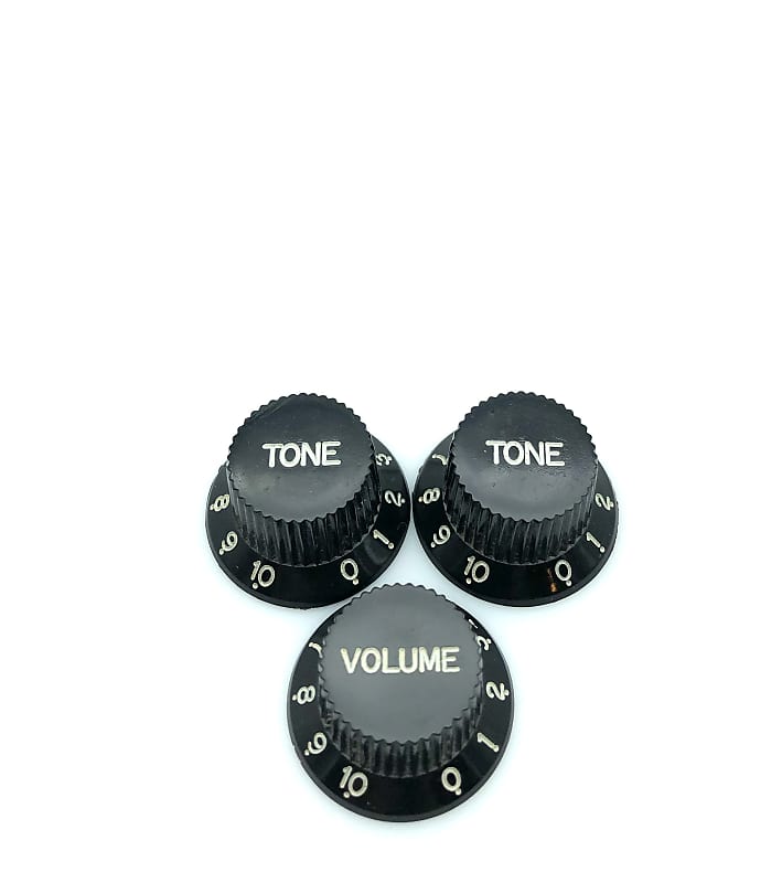 Stratocaster Style Knobs Set Black | Reverb