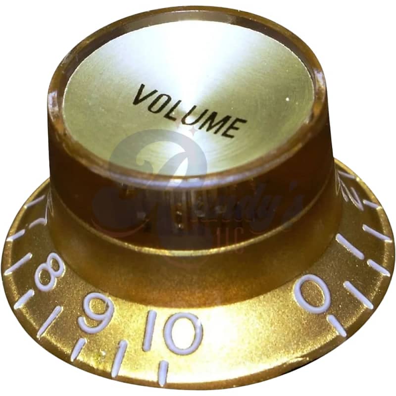 Top Hat/Reflector Volume Knob (Embossed) - Fits Gibson®-Gold | Reverb