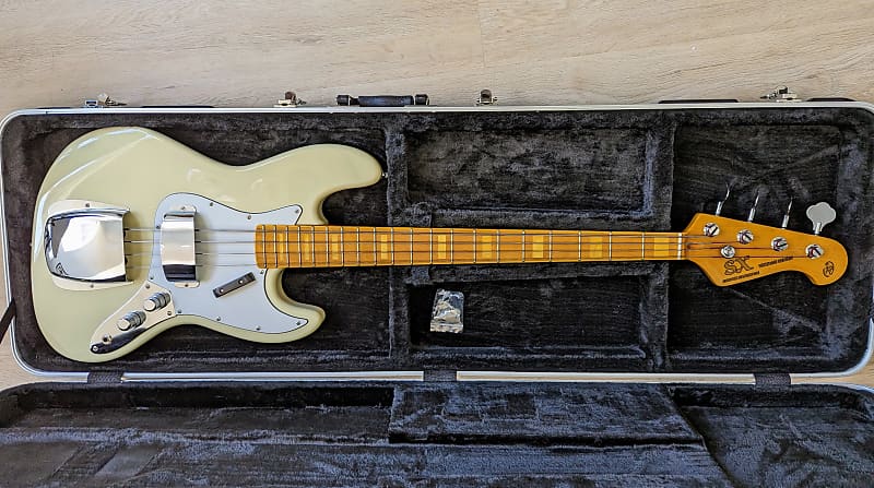 2007 SX Vintage White Jazz Bass, Laura Lee of Khruangbin | Reverb