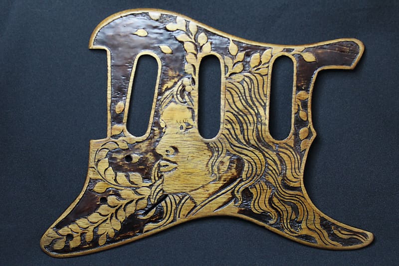 Custom Wooden Stratocaster Pickguard Face Design #1 | Reverb