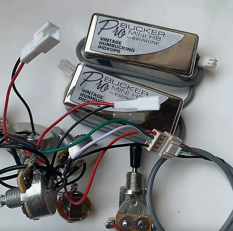 Epiphone Epiphone Mini Humbucker Pickups with Wiring Harness | Reverb