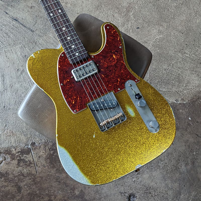 Nash T-63 Telecaster, Gold Sparkle Heavy Aging | Reverb