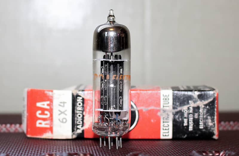 RCA 6X4 6202 SINGLE FULL WAVE RECTIFIER BLACK PLATE HALO | Reverb