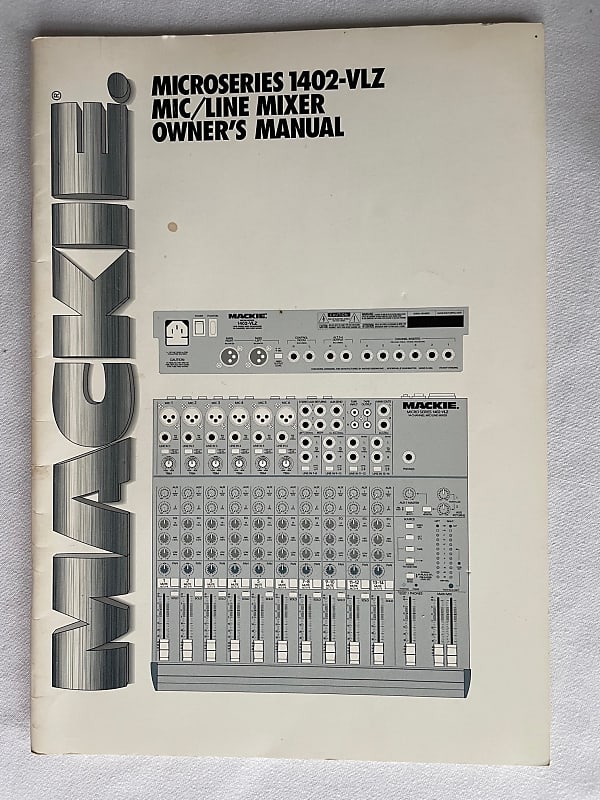 Mackie Mackie 1402-VLZ Pro 14-Channel Mic/Line Mixer Owner’s | Reverb