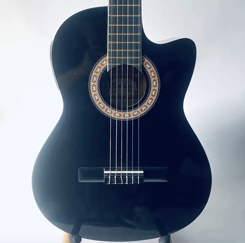 Condor Black Classical Guitar, Spruce Mahogany Body and Neck | Reverb
