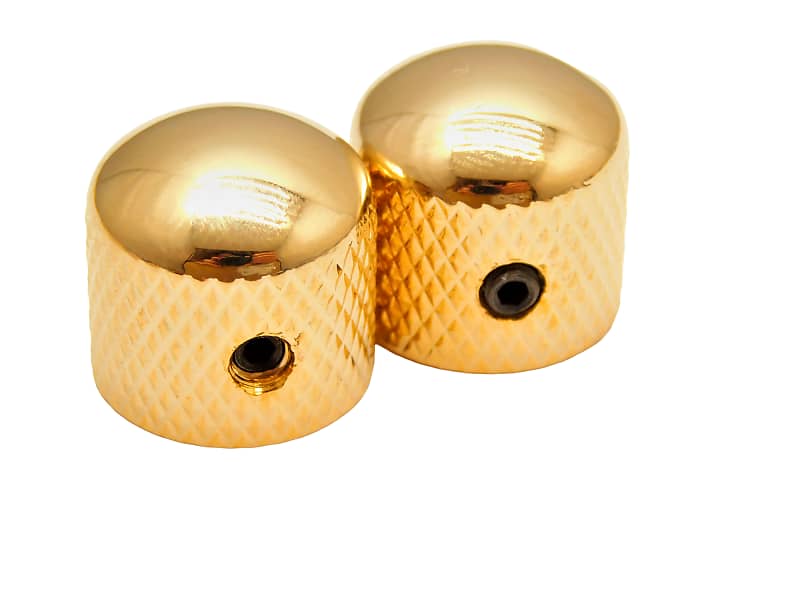 Guitar Madness Gold Dome Top Metal bushing style Guitar Knob | Reverb