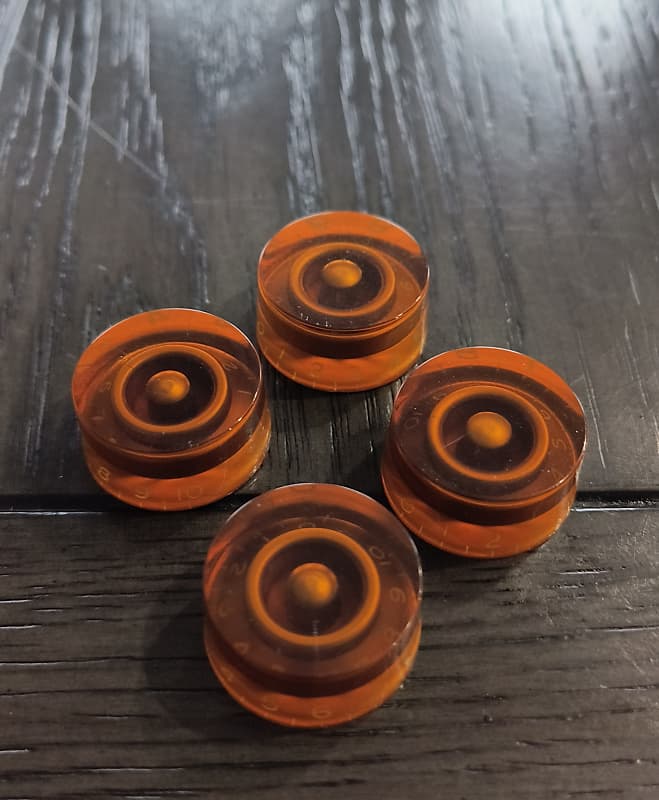 Amber Speed Knobs (4) for Les Paul, PRS, etc | Reverb