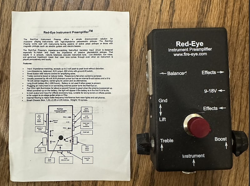 Red-Eye Instrument Preamp (Fire Eye) | Reverb