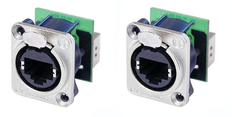 (2 PACK) NEUTRIK NE8FDP CAT 5/6 RJ45 Feed-Thru D Series Panel | Reverb