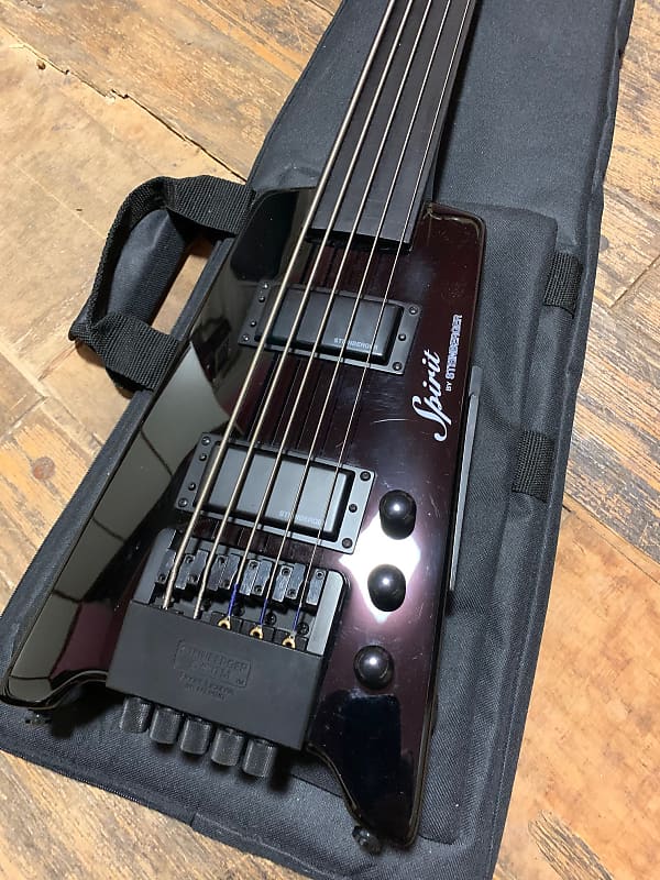Steinberger Spirit Black 5 String Bass Fretless Converted w | Reverb