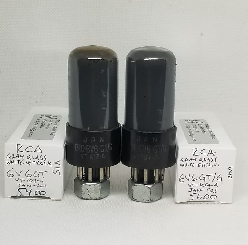 RCA JAN 6V6GT/G VT-107-A Gray Glass Matched Pair (3.5%) NOS | Reverb