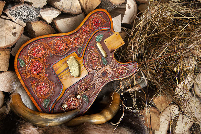 Carved Leather Covered Telecaster Body / Leather Bound | Reverb