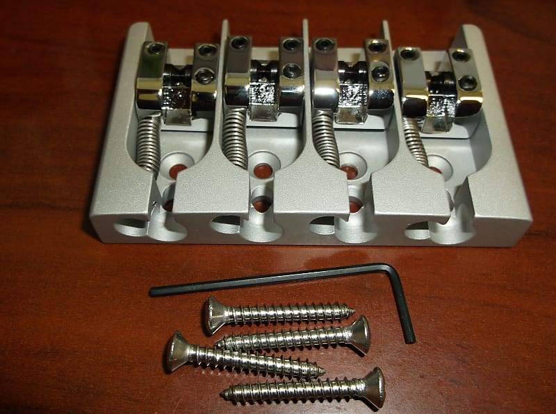 Hipshot 4-String A-Style Aluminum Bass Bridge, SATIN - .687" | Reverb