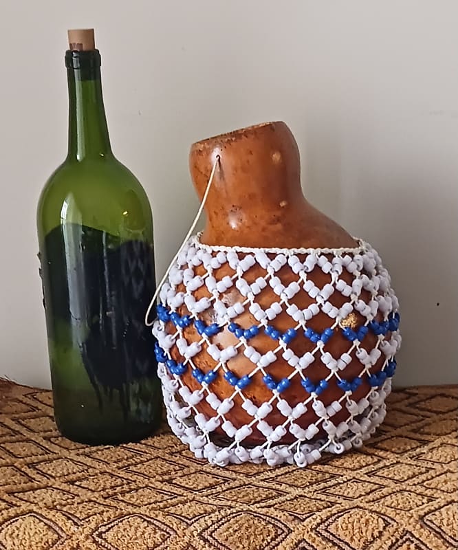 West Africa-style netted gourd rattle (sekere): medium | Reverb