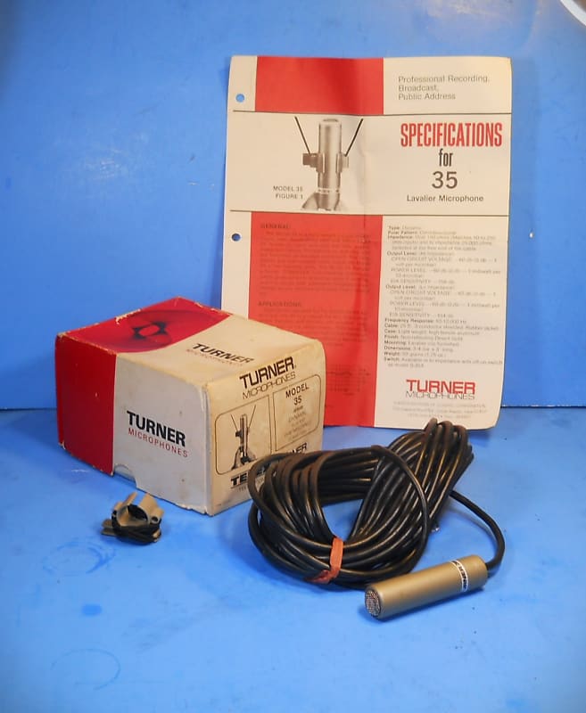 Turner Model 35 Dynamic Lavalier Microphone 1960s New In | Reverb