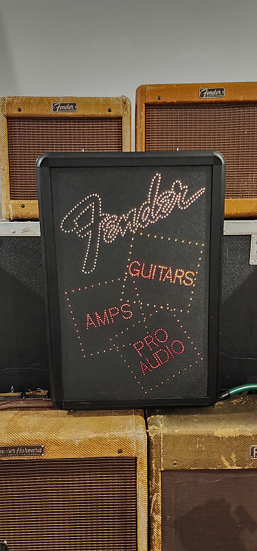 Fender Promo Fiber Optic Lighted String Sign 1996 Fiber | Reverb