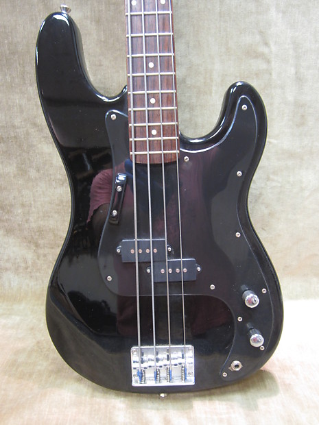 1998 Epiphone Accu Bass Black Batwing Headstock w/Orig | Reverb
