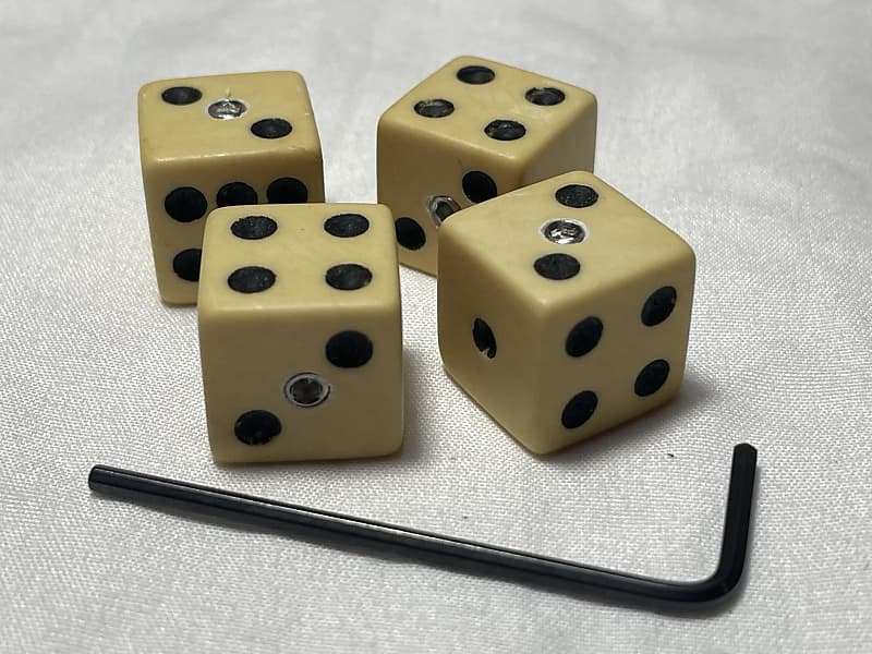 NEW Dice Control Knobs Set of 4 Ivory Cream Aged Relic - | Reverb