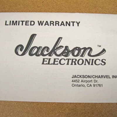 Jackson Electronics Warranty Card 90's | Reverb