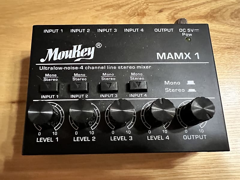 MouKey MAMX1 - Moukey Mini Audio Mixer Line Mixer - Black | Reverb