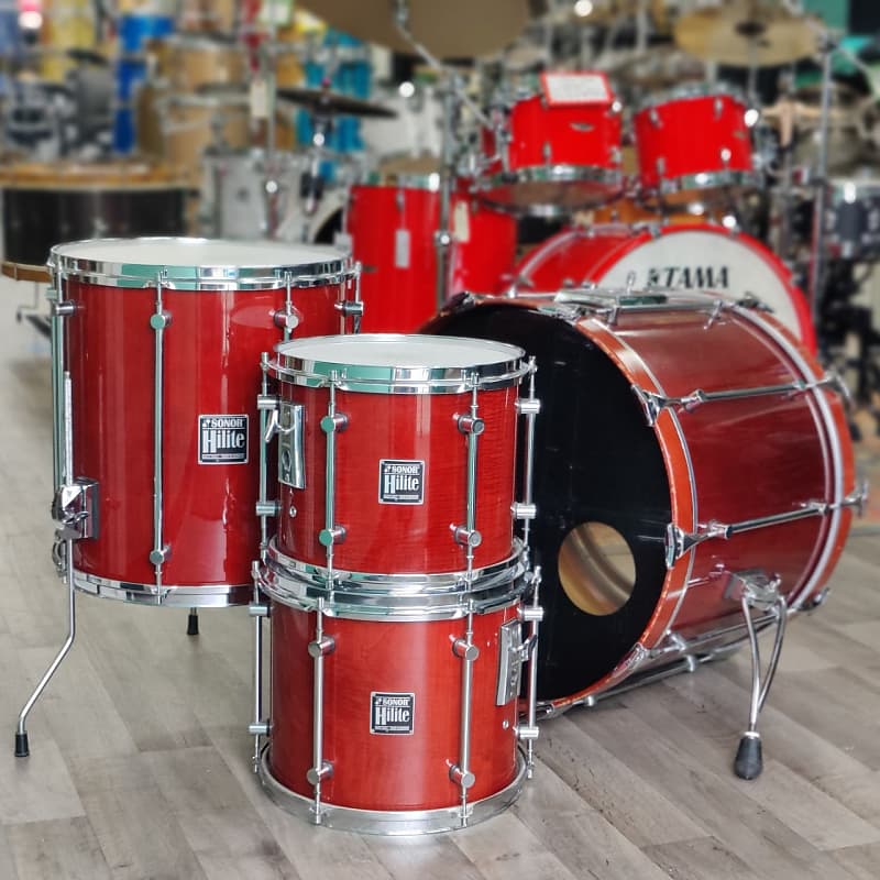 Sonor Hilite 4-Piece Drum Set Red Maple Finish | Reverb