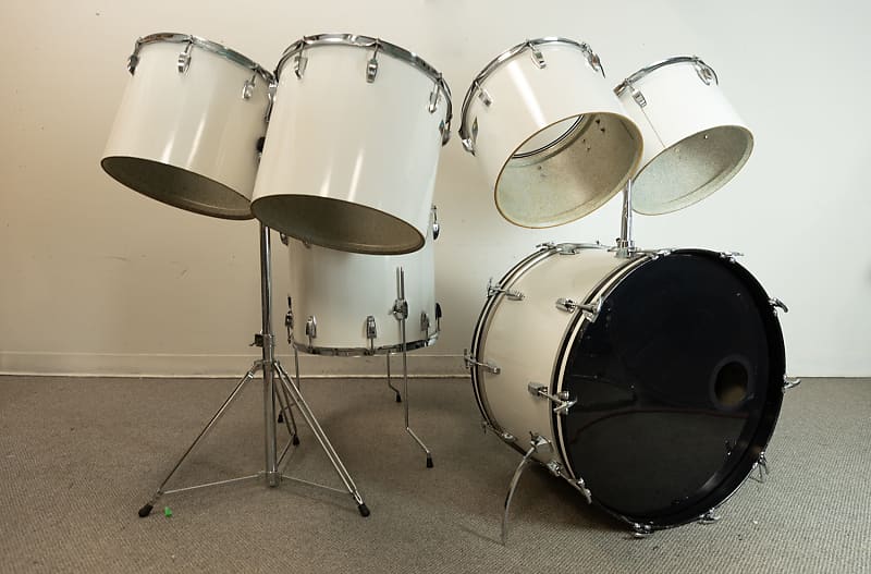 1970s Ludwig White Cortex Quadraplus Drum Set | Reverb