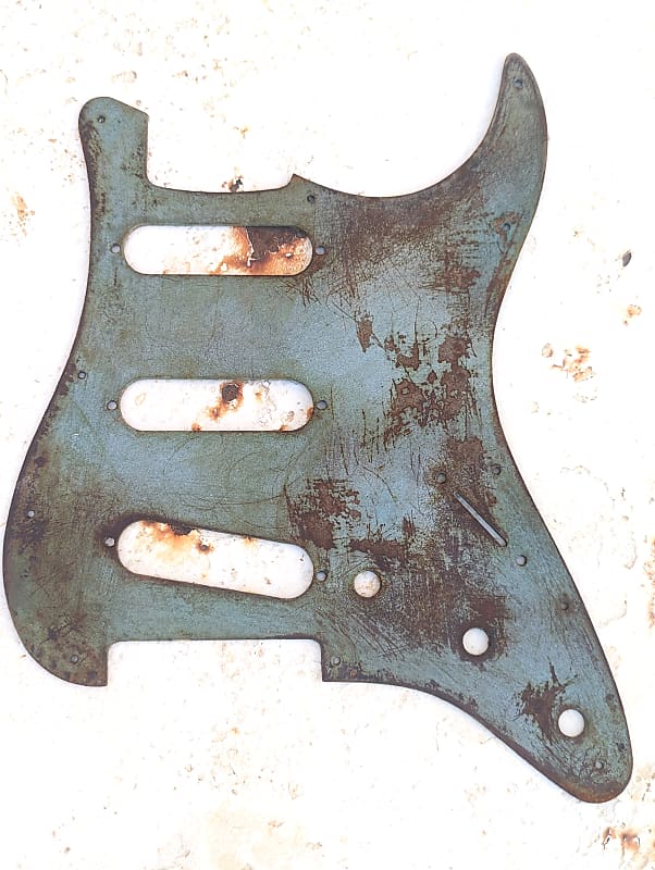 blue rusty relic steel pickguard stratocaster 11 holes | Reverb Canada