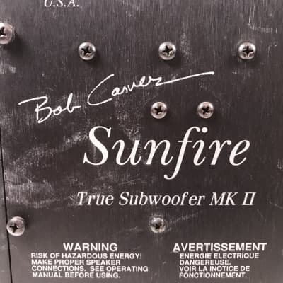 Bob Carver Sunfire True Subwoofer MKII MK II MK 2 | Reverb
