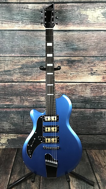 Supro Left Handed Hampton Electric Guitar- Ocean Blue | Reverb