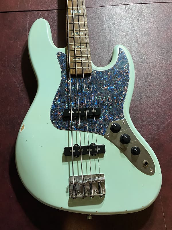 Partscaster Custom Jazz Bass - Sea Foam Green Nitro Road Worn | Reverb