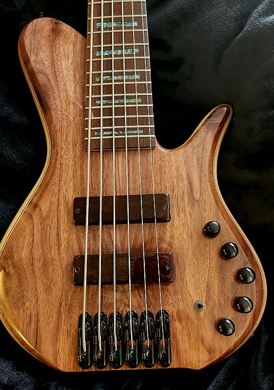 SJ Custom Guitars 6 string bass ,walnut, Ash, Bartolini, | Reverb