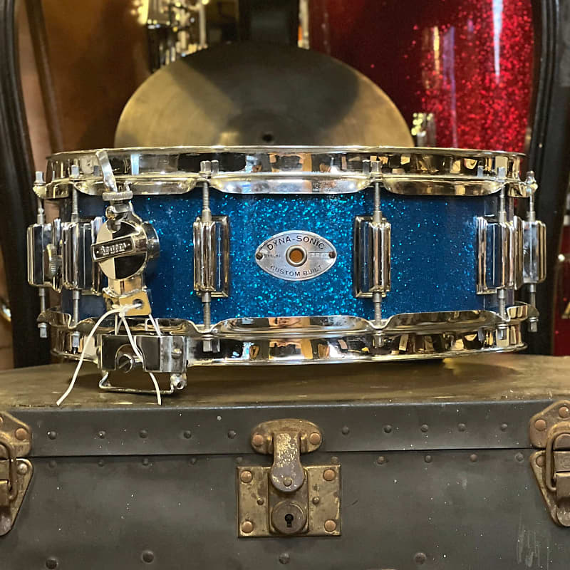 VINTAGE 1960's Rogers 5x14 Dynasonic Wood Snare Drum in Blue | Reverb