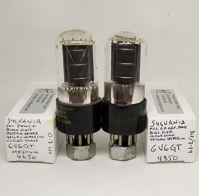 Sylvania 6V6GT Black Plate Well Matched Pair (4.1%) NOS 6V6 | Reverb