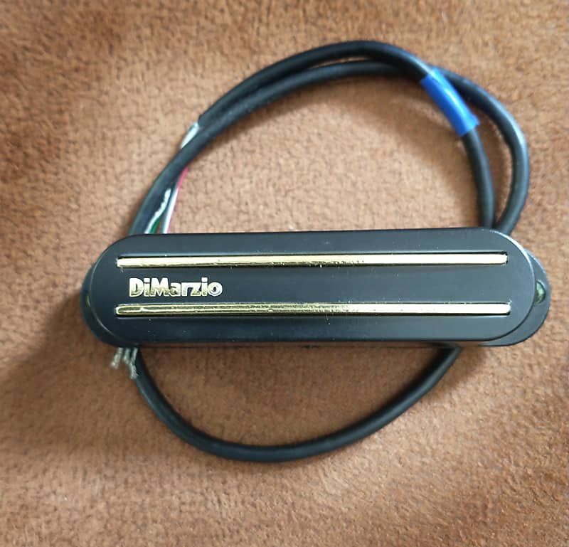 DiMarzio Chopper Rail strat pickup - Black/gold rails | Reverb