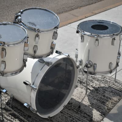 Used Milestone/Tempus Fiberglass Drum Kit in White - 8, 10, | Reverb