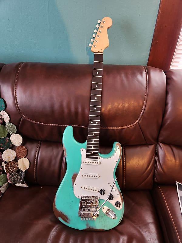 Dimarzio Stratocaster 1980s Relic Seafoam Green Reverb