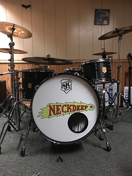 SJC Custom Drums Neck Deep Tour Kit 2015-2016 Satin Black | Reverb