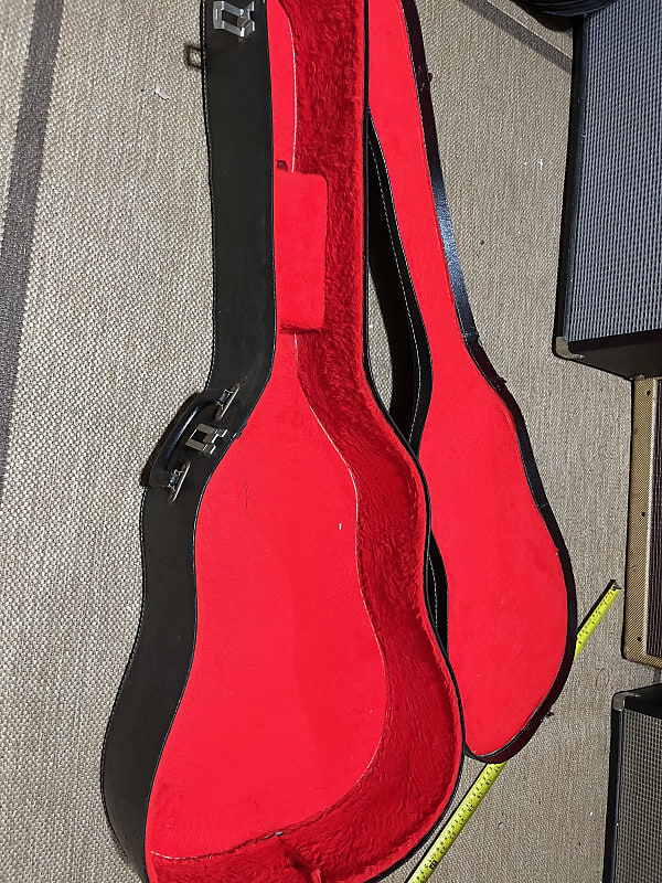 Vintage Red line Gibson Acoustic guitar chipboard case | Reverb