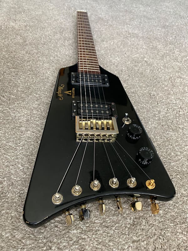 Arbor Stiletto Headless Guitar 1980s Black | Reverb