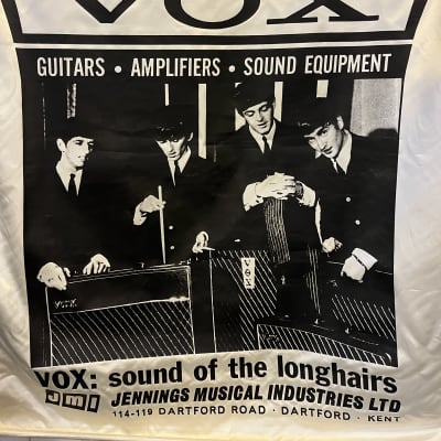 Vox The Beatles VOX Banner * Vintage * Memorabilia * | Reverb