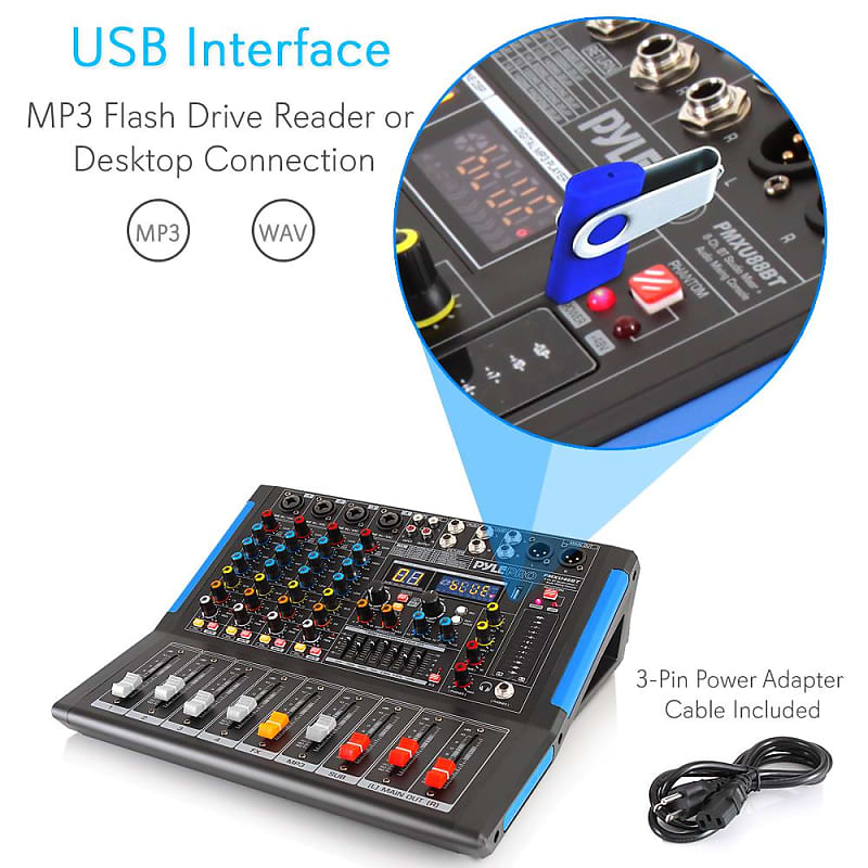 Pyle PMXU46BT 4-Ch. Bluetooth Studio Mixer - DJ Controller | Reverb