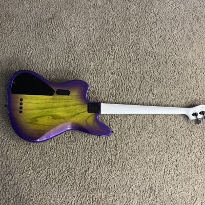 Warmoth Tele/Jaguar Bass 2022 - Purple / Green Burst | Reverb
