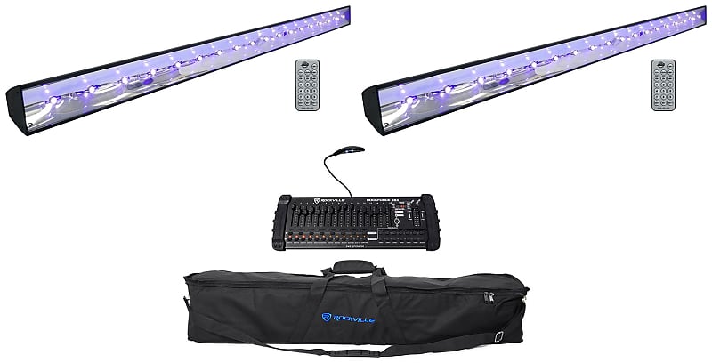 (2) American DJ ECO BAR UV DMX Ultraviolet LED Black | Reverb