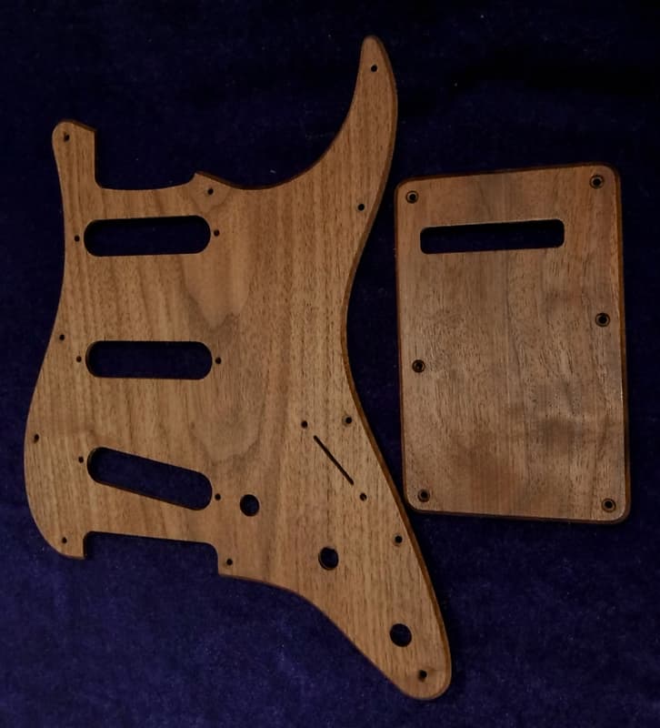 Walnut Wooden Stratocaster Strat SSS Pickguard Set with | Reverb