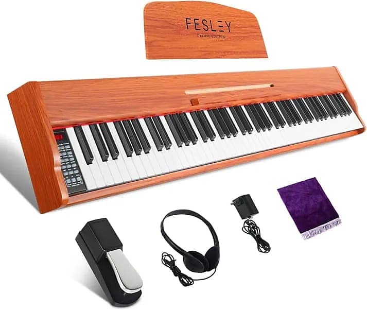 Fesley FEP300 Bluetooth Piano Keyboard 88 Keys MIDI-Brown | Reverb