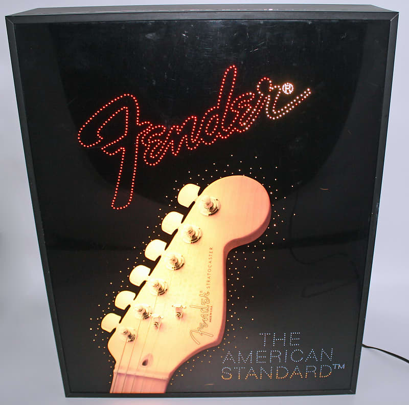 Fender Vintage Fiber Optic Dealer Sign Rare 1998 | Reverb